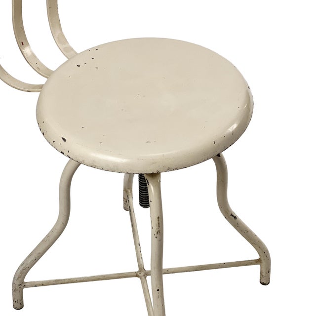 Antique 1920s Industrial Adjustable Off-White Enameled Steel Operating ...