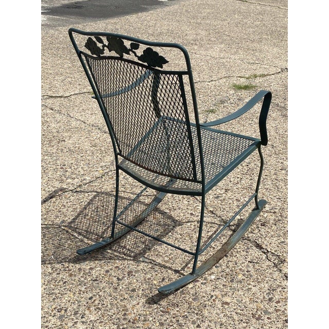 Vintage Wrought Iron Victorian Style Green Garden Patio Rocker Rocking ...