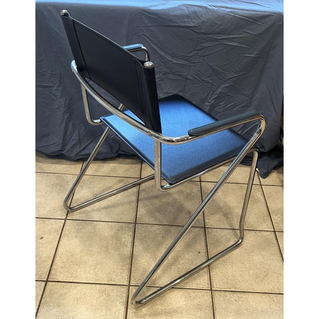 Late 20th Century Bauhaus Black Chrome Tubular Director Arm Chair ...