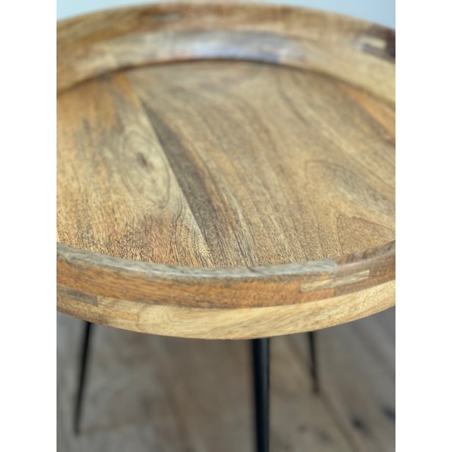 Mater Round Mango Wood Bowl Side Table | Chairish