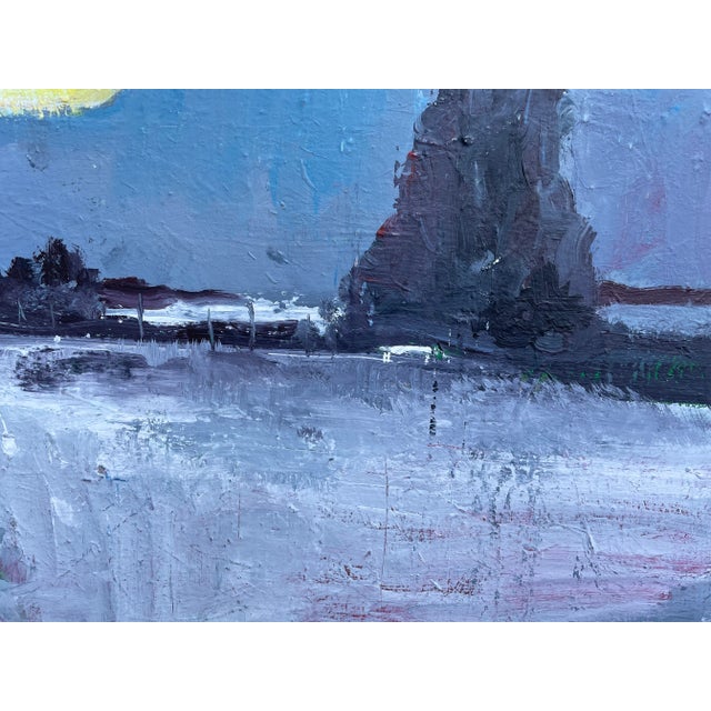 Expressionist Impressionist Winter Landscape Painting | Chairish