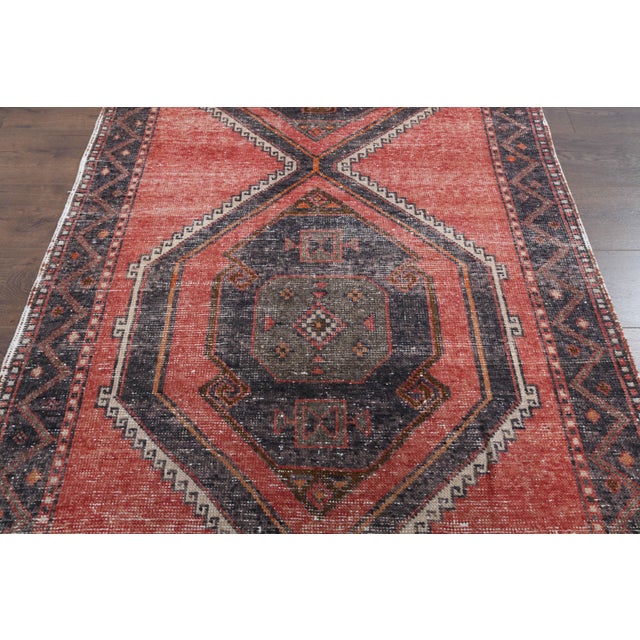 Turkish Hand-Knotted Red Runner | Chairish
