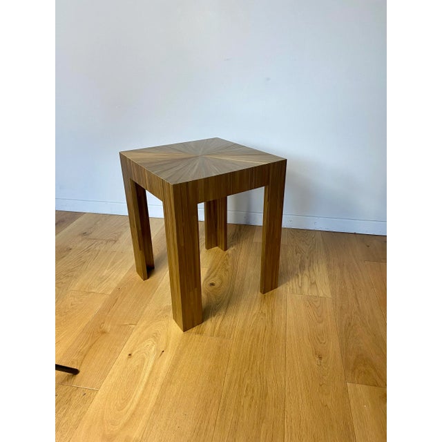 Side Table Straw Marquetry | Chairish