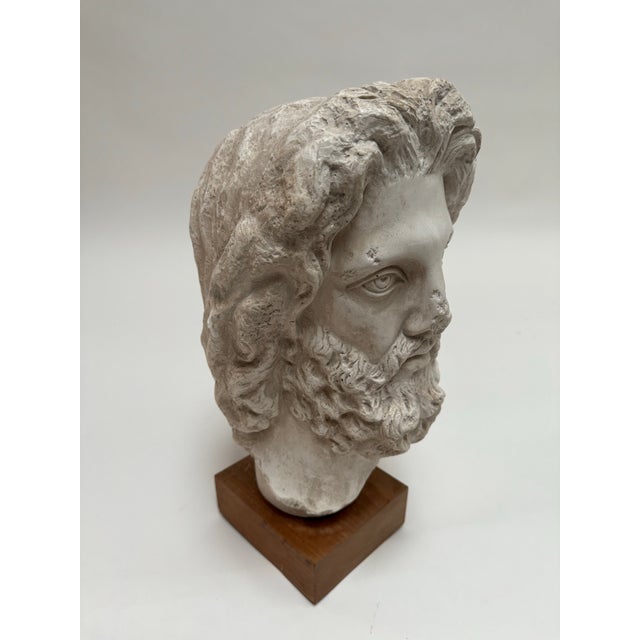 Bust of an Ancient Greek or Roman Bard on Wood Base | Chairish