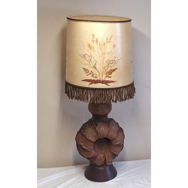 Large Internally Illuminated Fat Lava Table Lamp with Fabric Shade ...