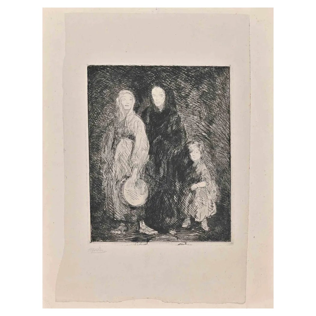 Bernard Naudin, Departure, Etching, Early 20th Century | Chairish