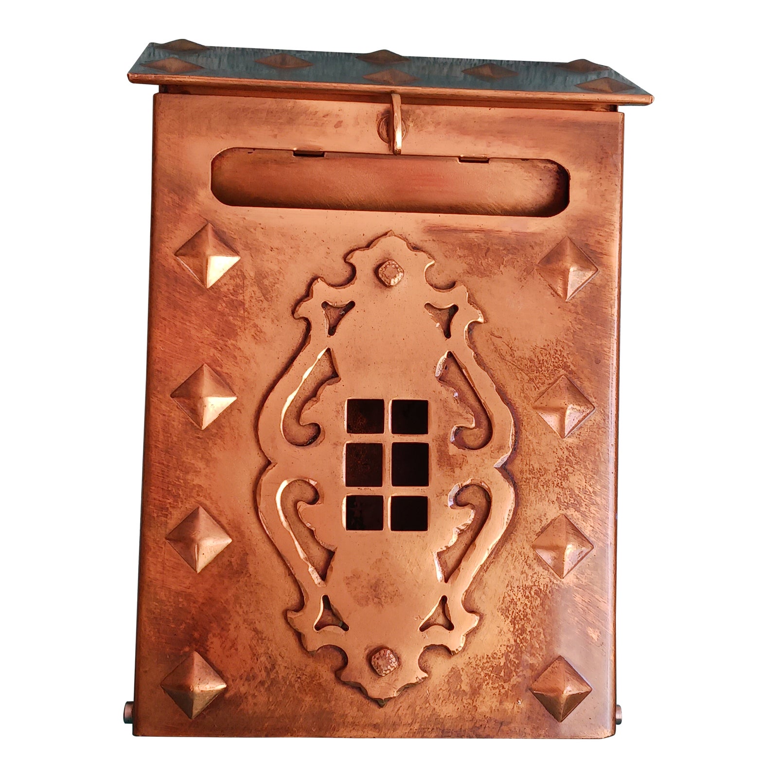Vintage Brass Mailbox Brutalist, Midieval Design | Chairish