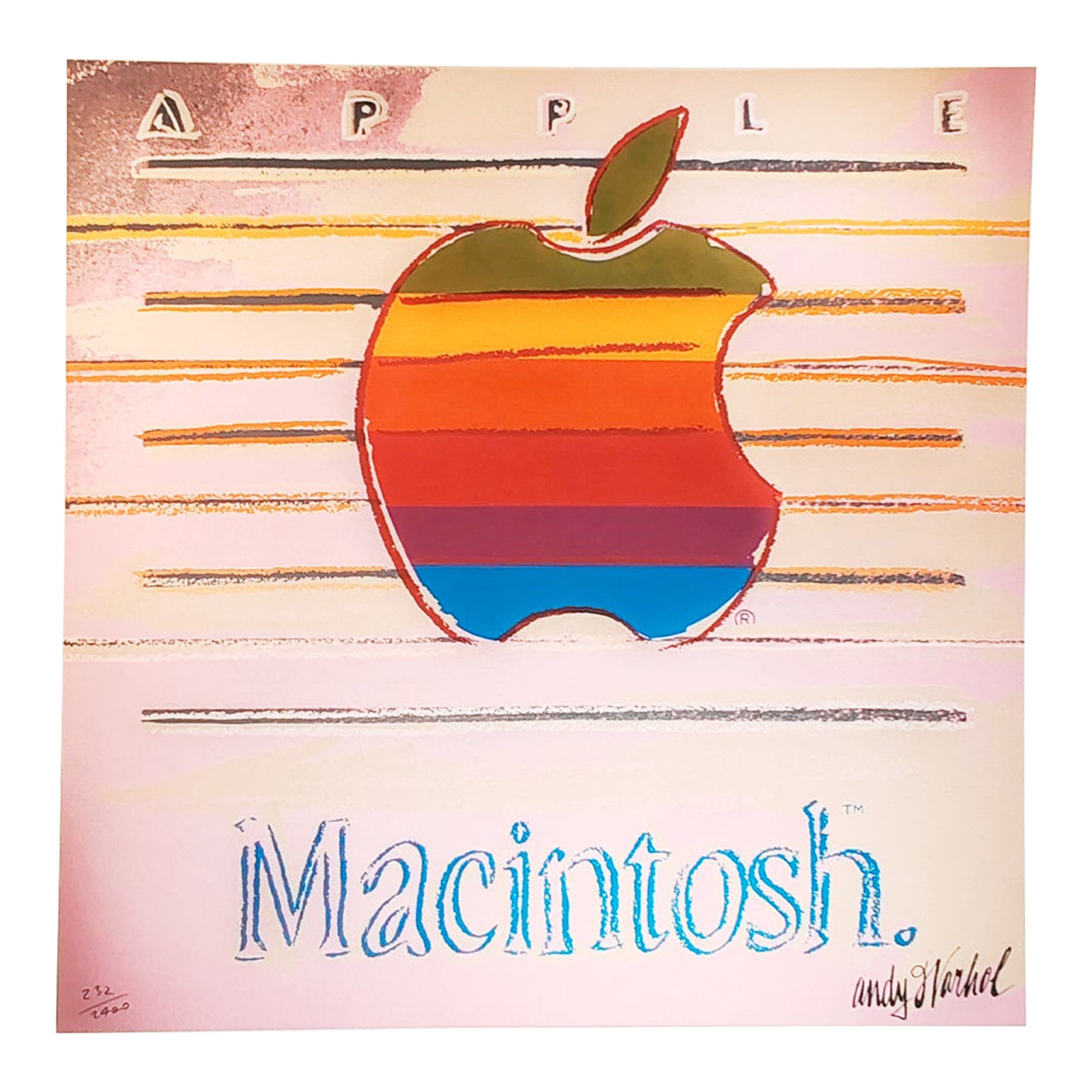 1980s Andy Warhol "Apple - Macintosh" Limited Edition Lithograph by ...