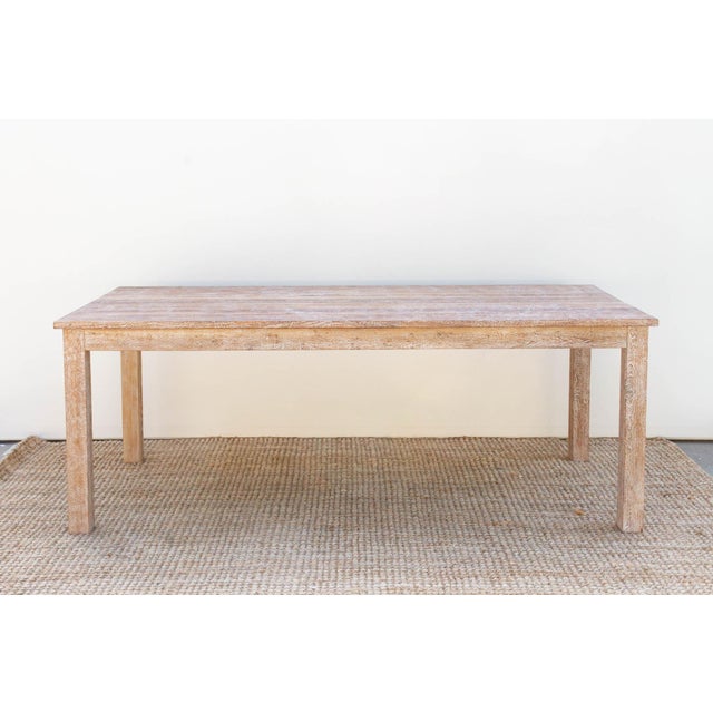 Whitewash Rustic Parson 7’ Dining Table | Chairish