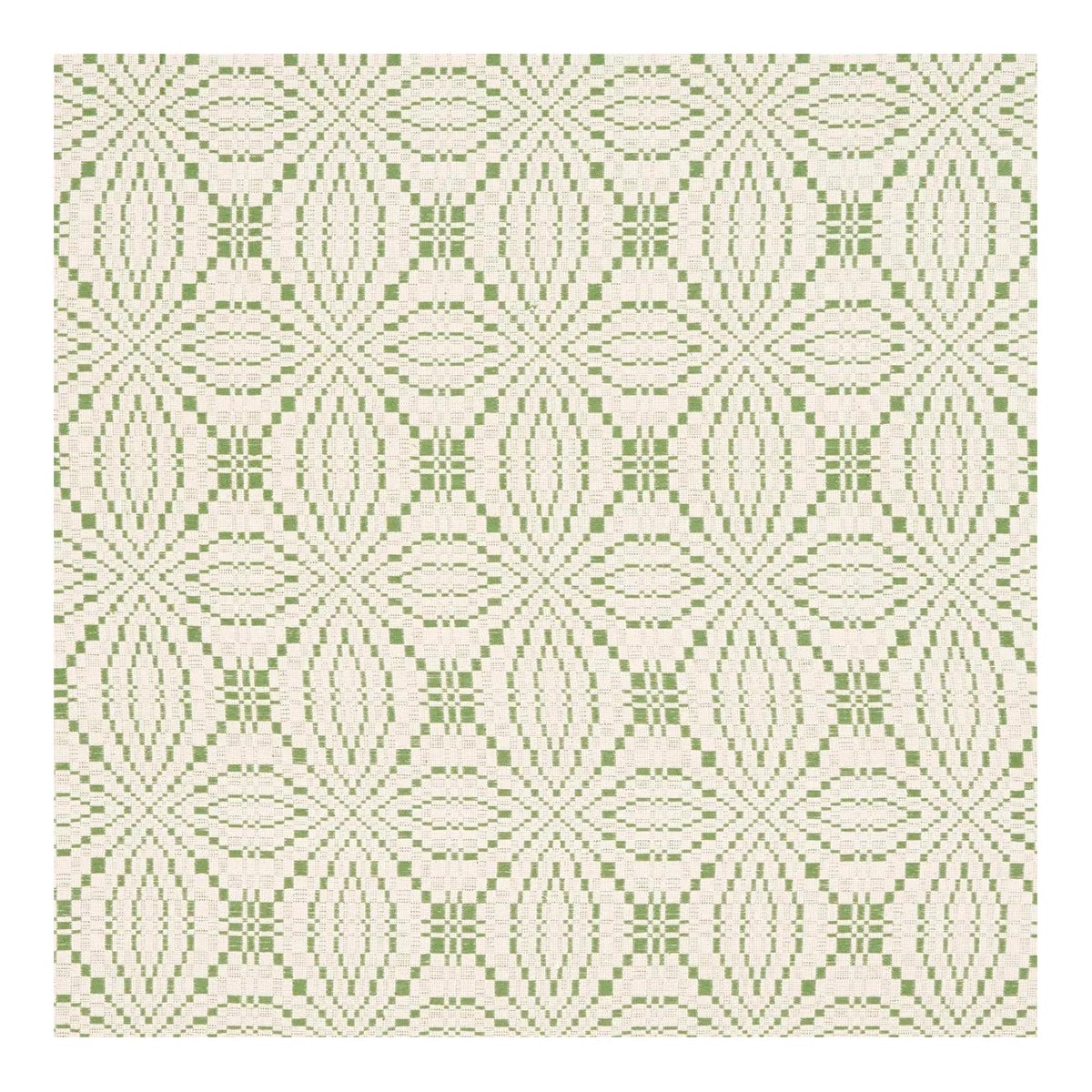 Schumacher Francestown Coverlet Fabric in Leaf | Chairish
