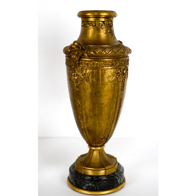 French F Barbedienne Gilt Bronze & Marble Small Amphora Vases - a Pair ...
