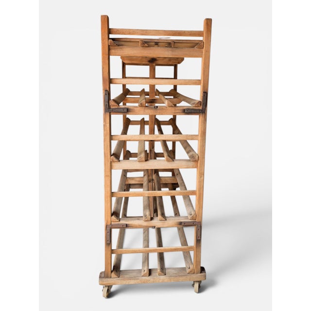 Vintage French Industrial Bakery Rack on Wheels | Chairish