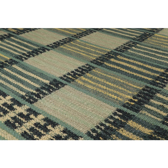 Rug & Kilim’s Scandinavian Style Rug in Blue Tones, With Stripes and ...