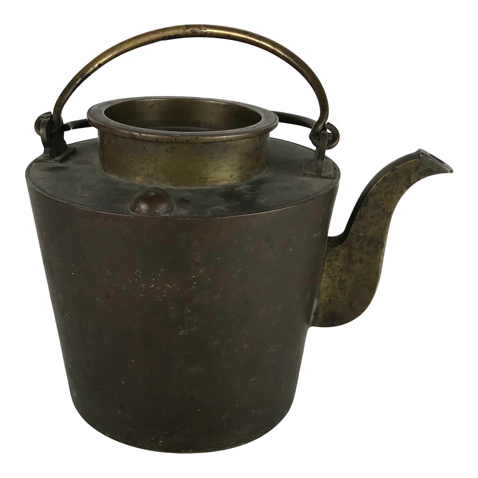 Large Antique Early 20th Century Chinese Bronze Tea Pot / Coffee Pot ...