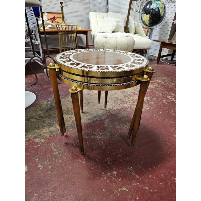 Mid Century Modern Round Stacking Tile Top Tables - Set of 3 | Chairish