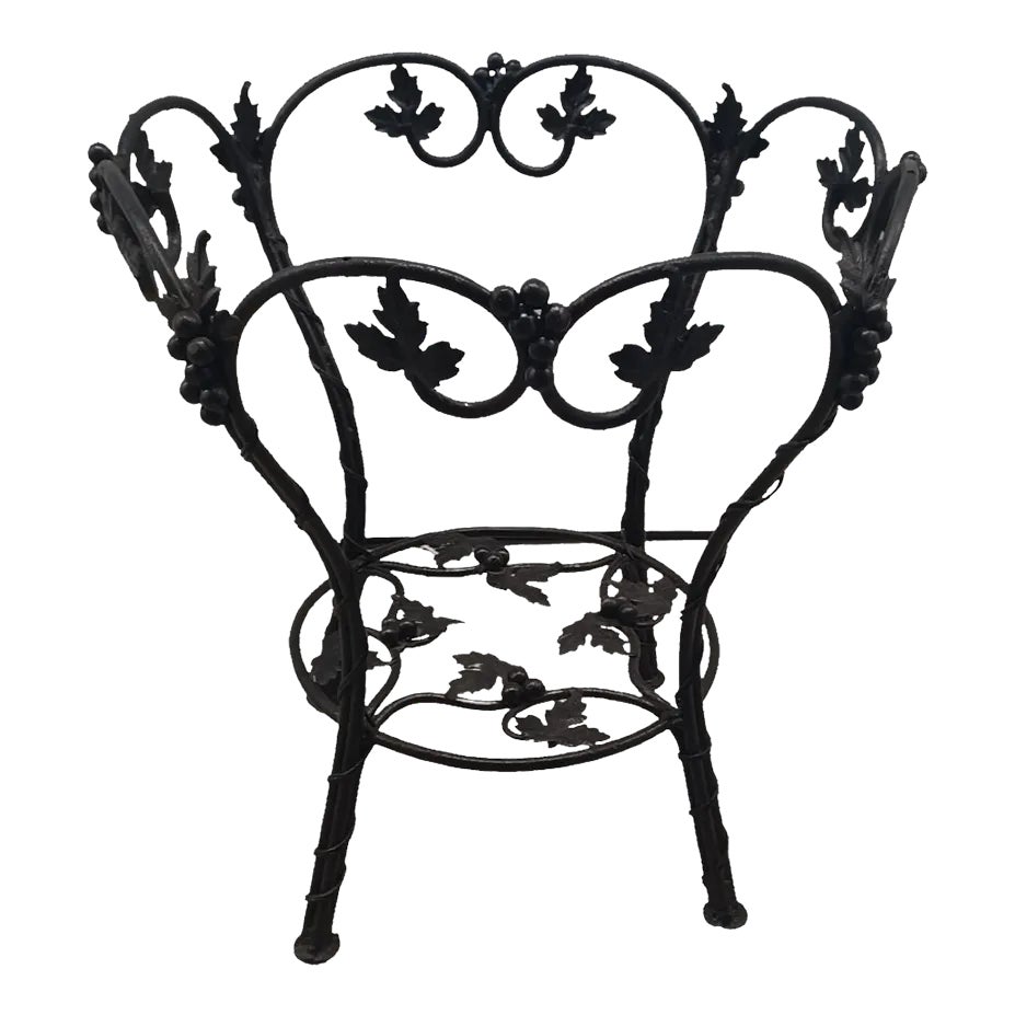 Vintage Grape and Vine Iron Garden Table Base | Chairish