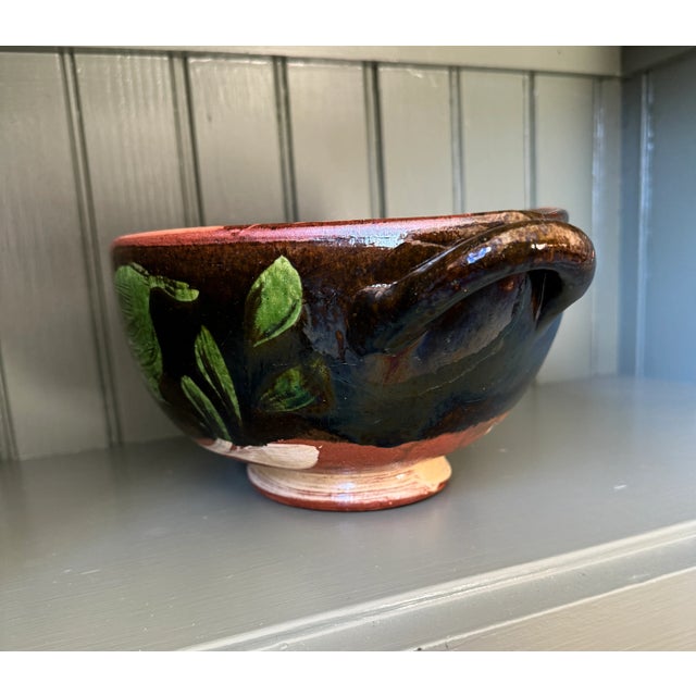 Vintage Mexican Patamban Redware Pottery Bowl | Chairish