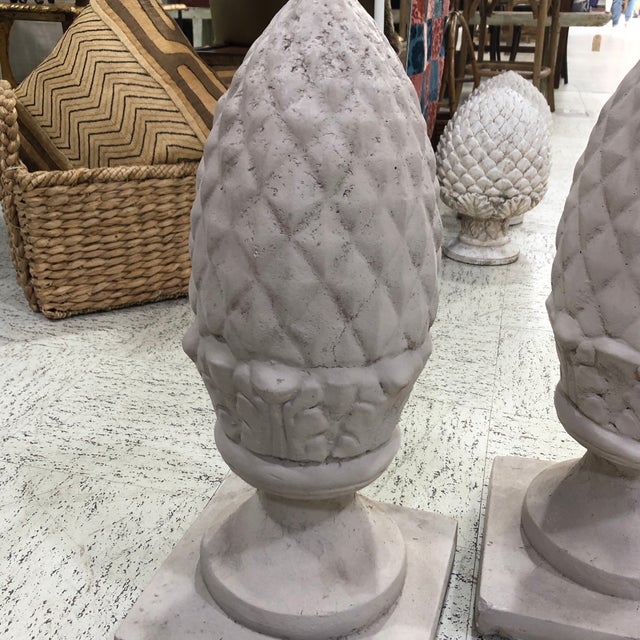 Tall Cement and Plaster Garden Outdoor Finials - Set of 2 | Chairish