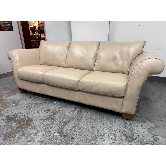 Italsofa Cream Leather Sofa Chairish
