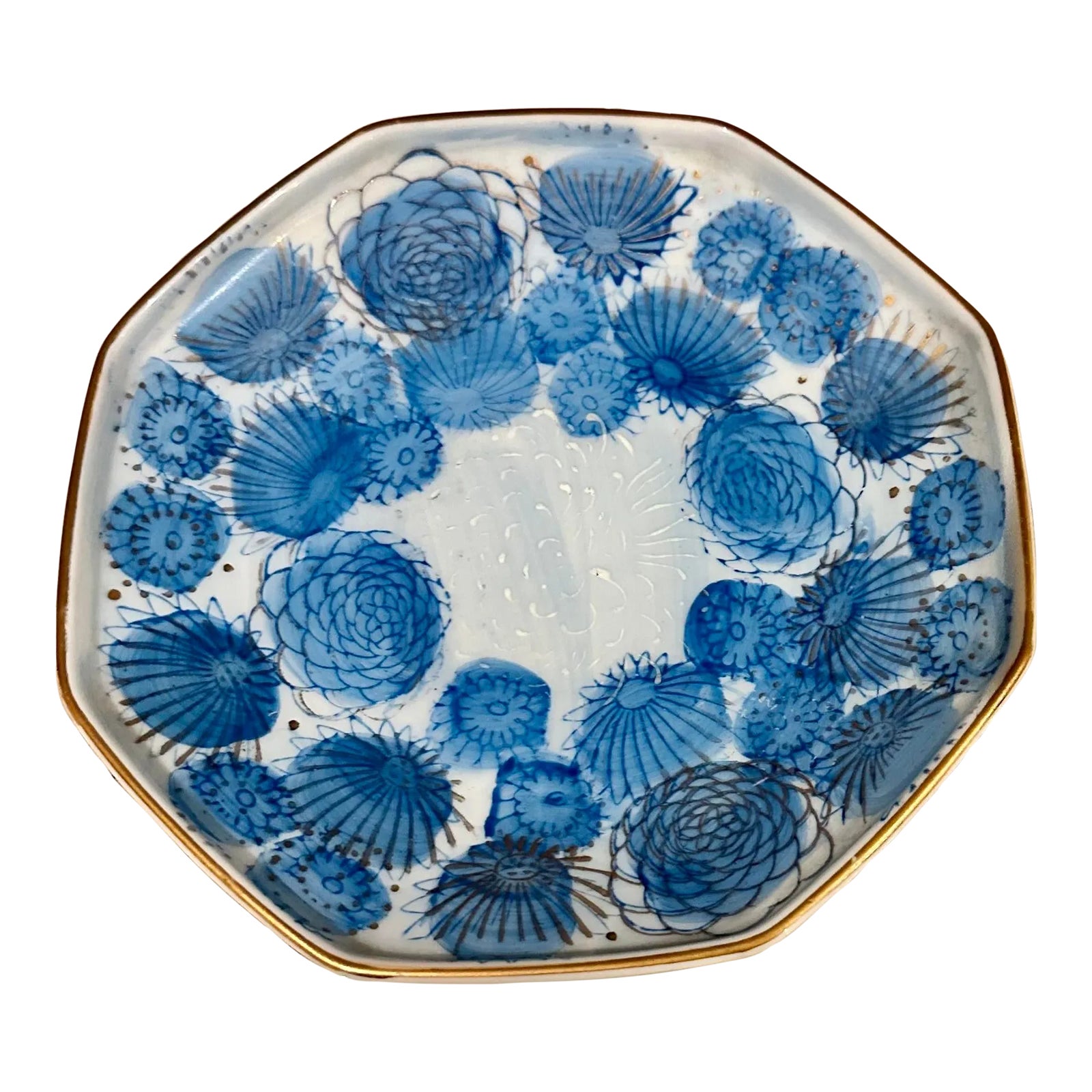 Kutani Lotus Flower Catchall | Chairish