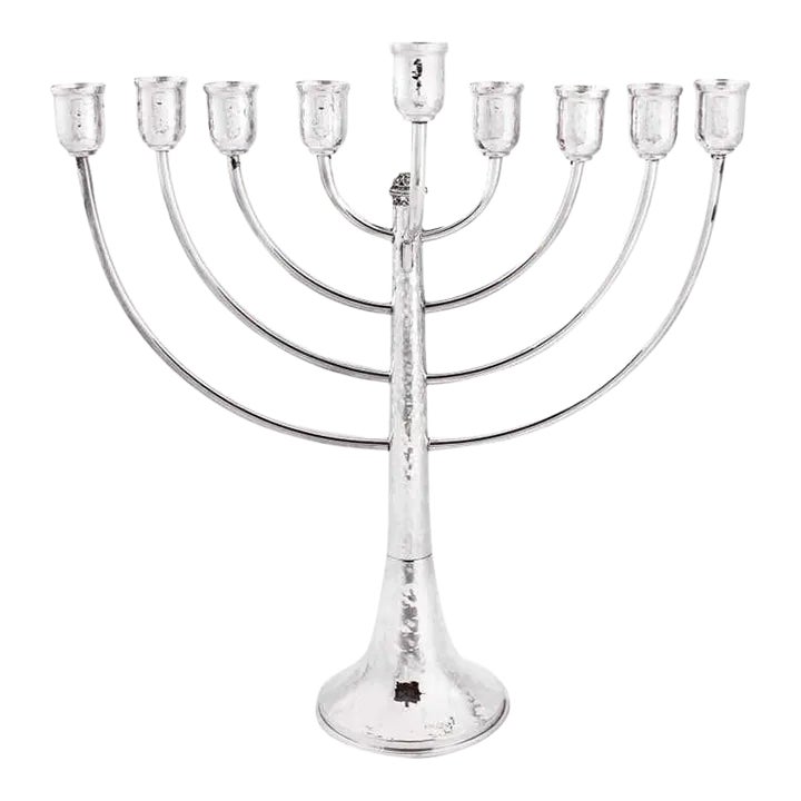 Sterling Hammered Menorah | Chairish