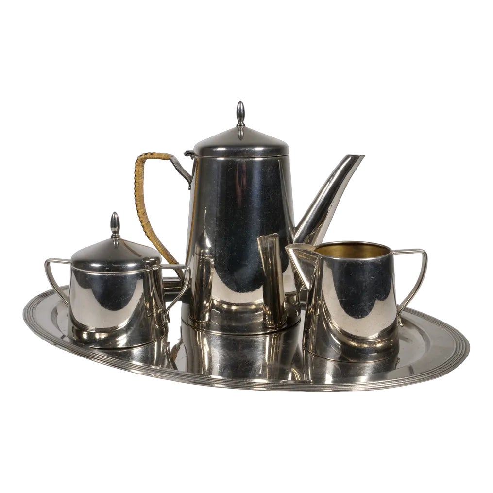 Bauhaus Coffee Tea Service in Metal, 1920s, Set of 4 | Chairish