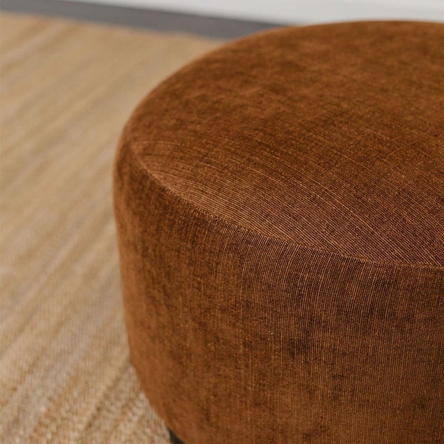 1980s Vintage Round Ottoman | Chairish