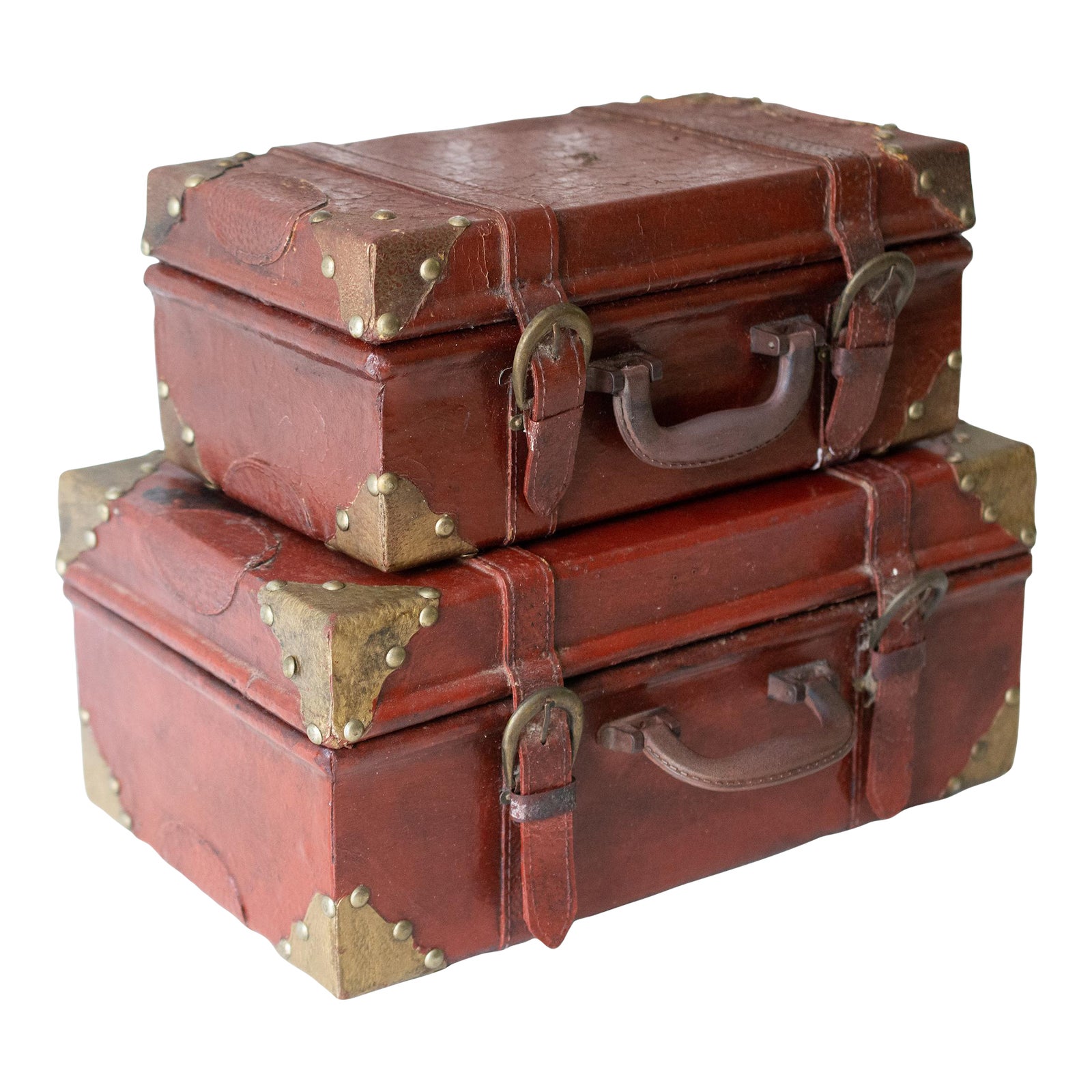 Midcentury Vintage Stacking Trunks - a Pair | Chairish