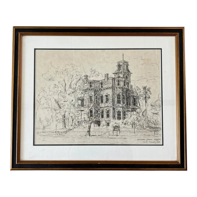 House Portrait Print After Scott Kennedy's "Governor's Mansion, Sacramento" 1969 | Chairish