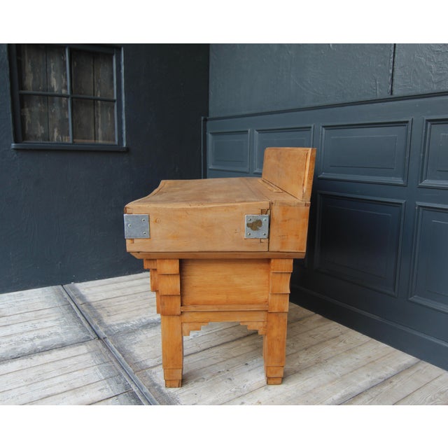 Vintage Art Deco Butcher Block Table, 1920s | Chairish