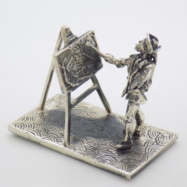 Vintage Italian Handmade Genuine Sterling Silver Painter & Paint Scene ...