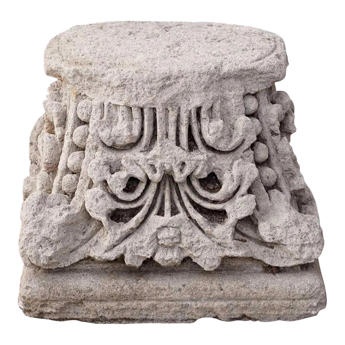 English Limestone Architectural Pillar Top / Column Capital | Chairish