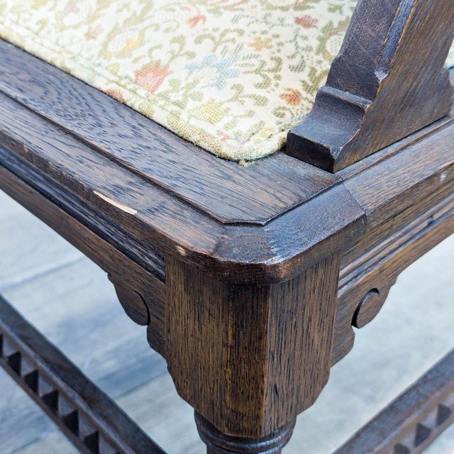 Early 20th Century Antique Wooden Library Chair | Chairish