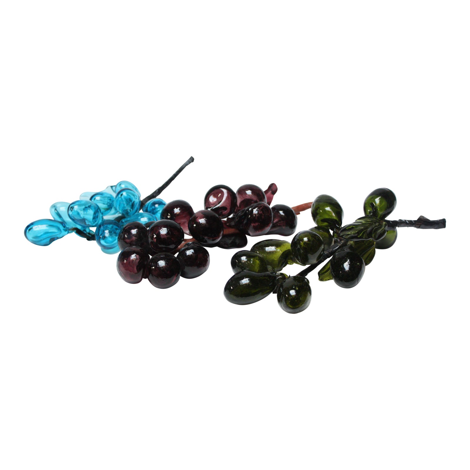 Set of Three Mid-Century Modern Blown Glass Grape Clusters | Chairish