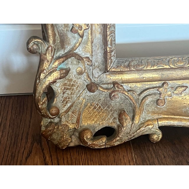 Early 20th Century Antique Painted Carved Wooden Picture Frame | Chairish