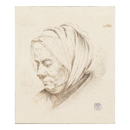 Ignace Joseph de Claussin, Woman's Face, Etching, Early 19th Century ...