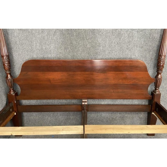 Late 20th Century King Size Wheat Carved Poster Bed Frame | Chairish