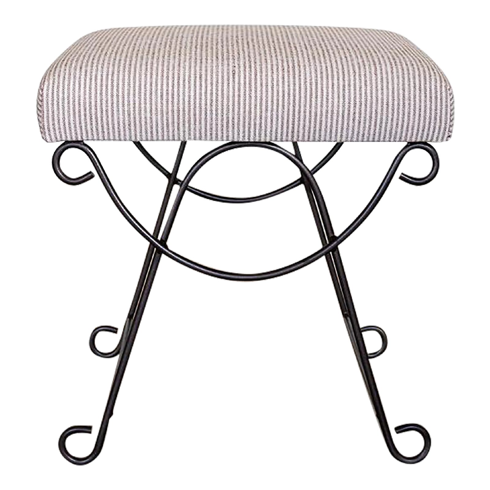 Panoplie Iron Loop Stool With Brown Stripe | Chairish