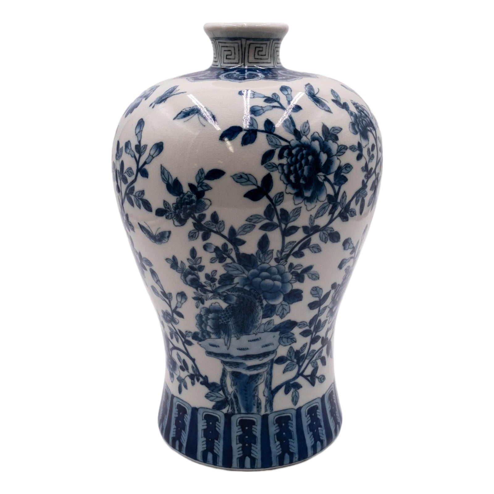 United Wilson Blue & White ‘Ting Chi’ Chinese Porcelain Vase | Chairish