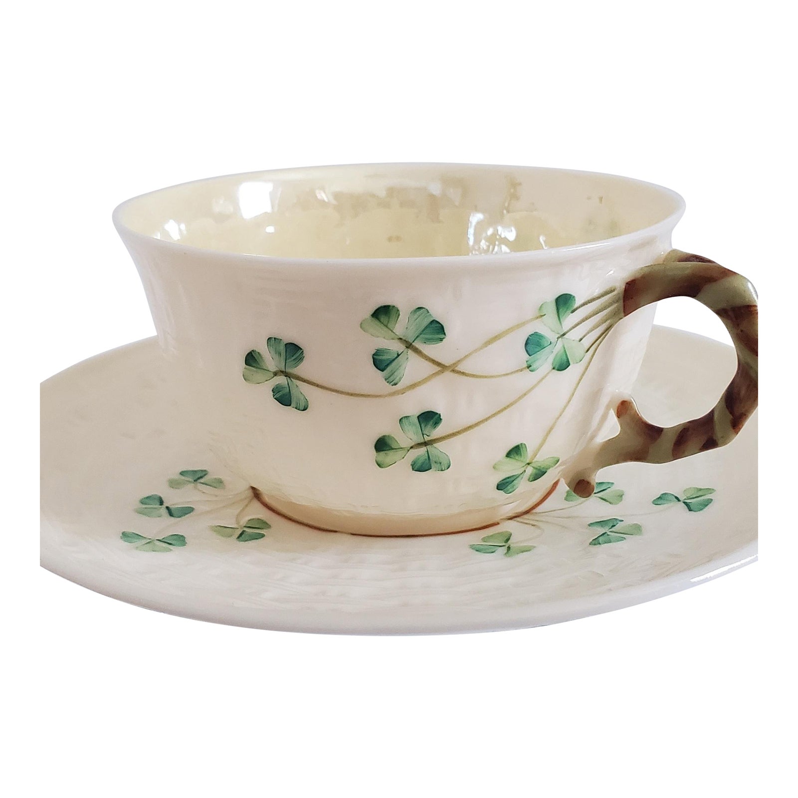1960s Mid-Century Belleek Irish Parian China Tea Cup and Saucer | Chairish