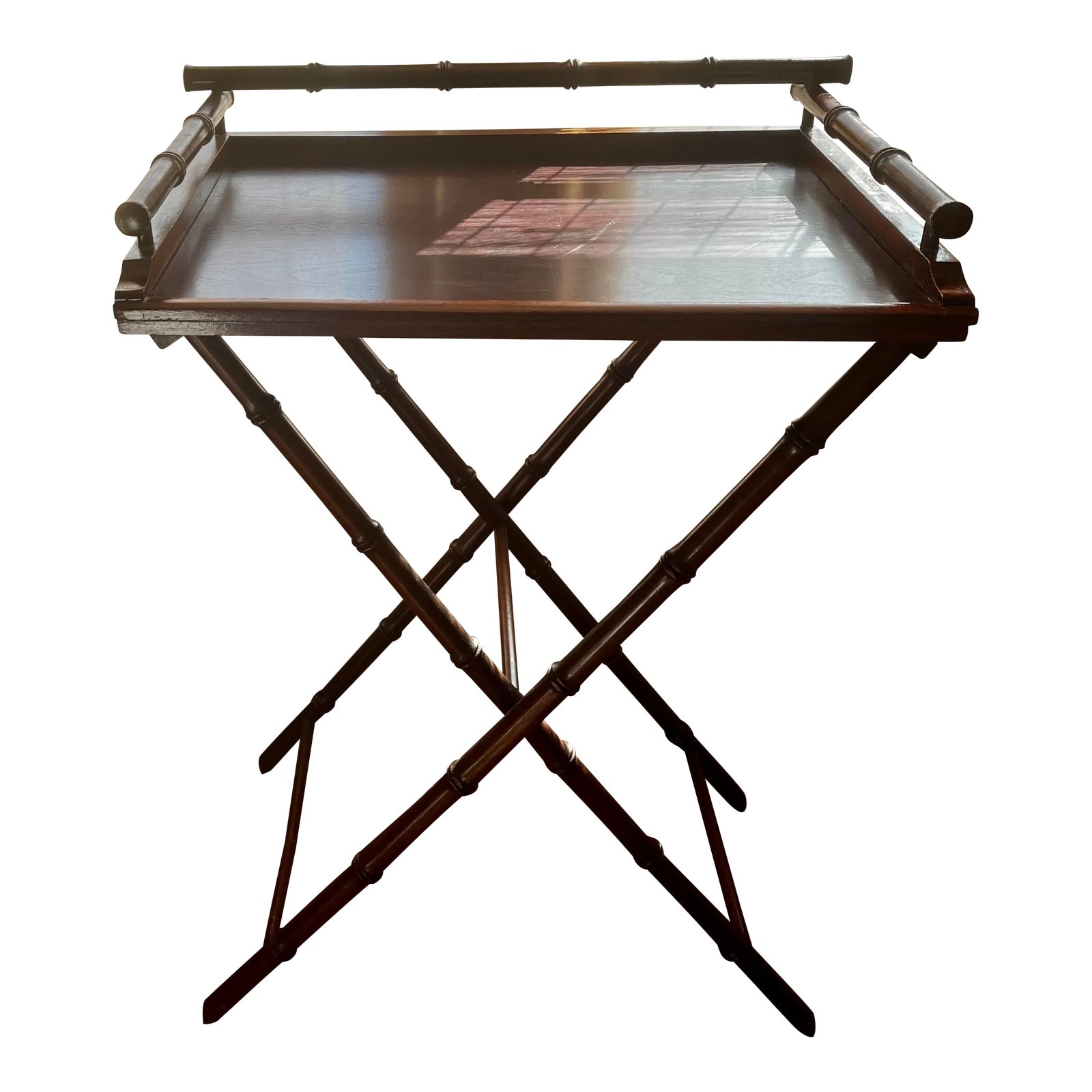 Faux Bamboo British Style Butler’s Tray | Chairish