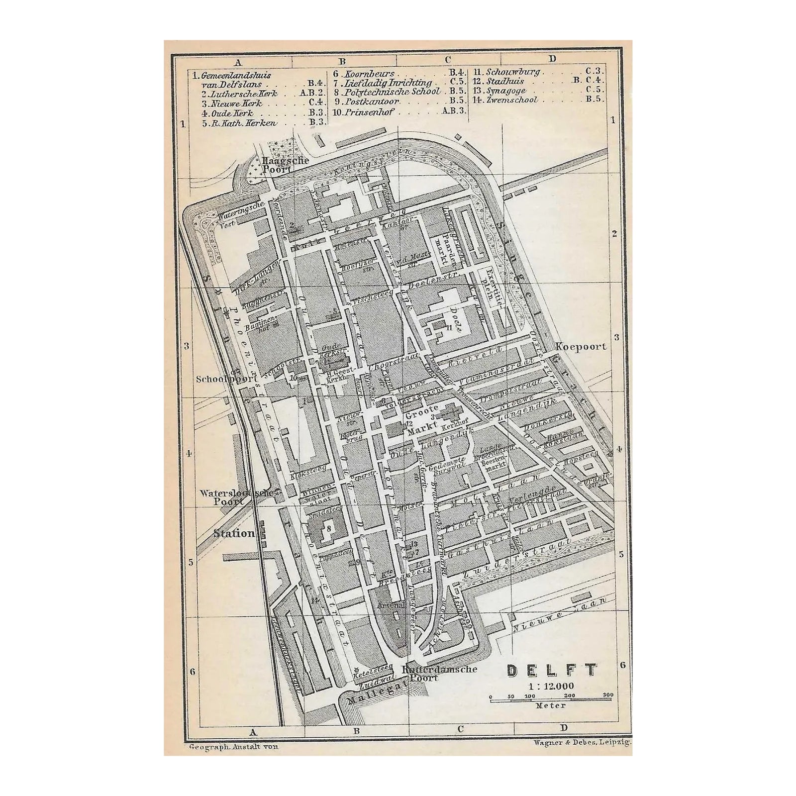 Antique Dutch Map of Delft | Chairish