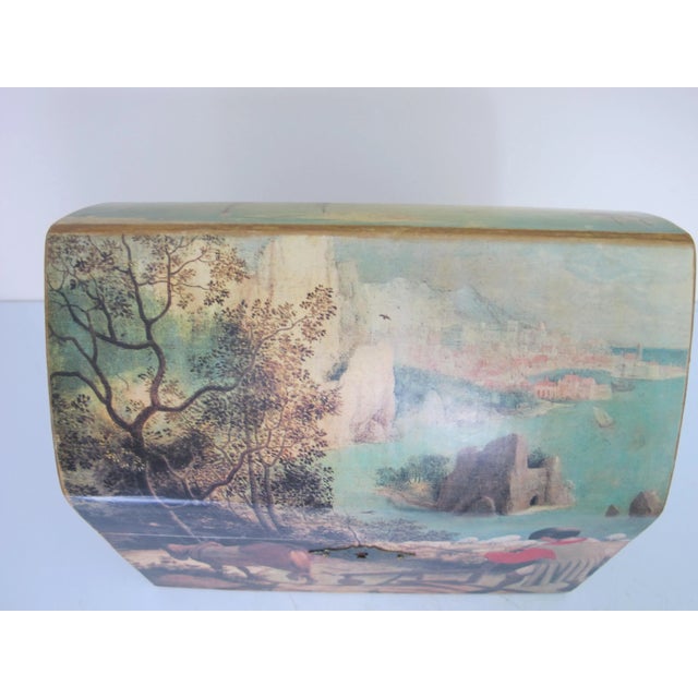 Vintage French Landscape Scenery House Shaped Decoupage Wood Box With ...