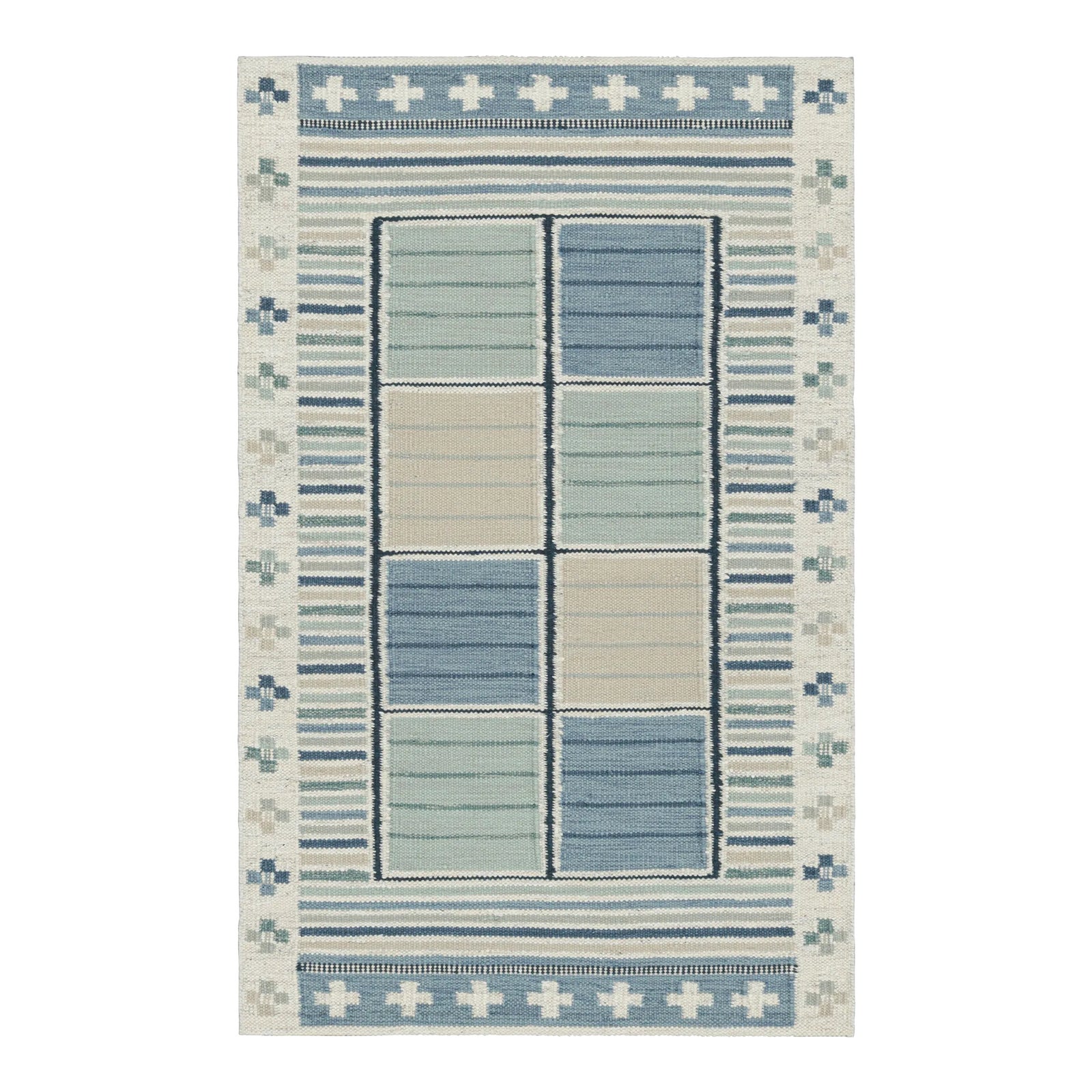 Rug & Kilim’s Scandinavian Style Scatter Rug in Light Blue With ...
