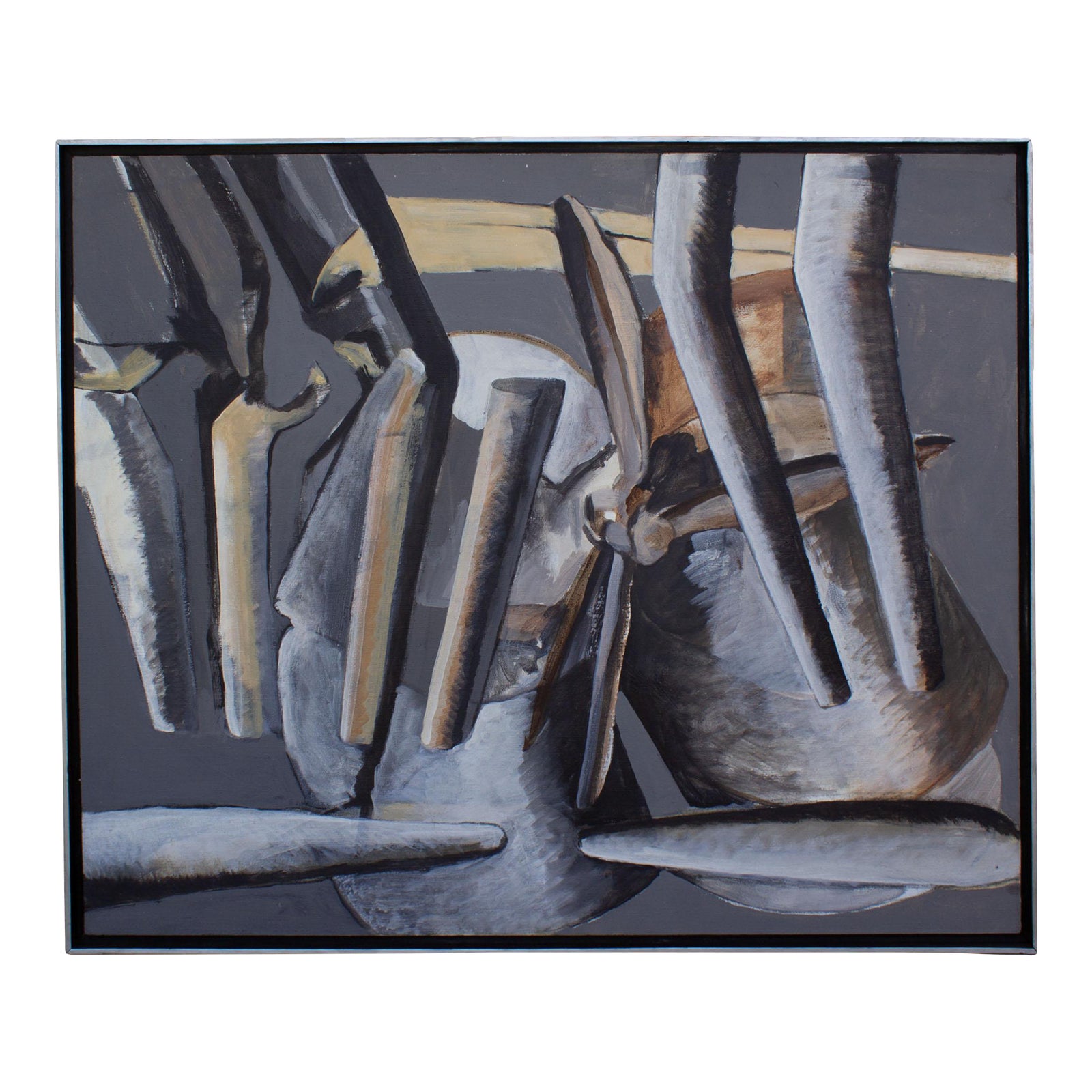 1968 “Stilled” Oil on Canvas Abstract Painting Signed by Artist Steve ...