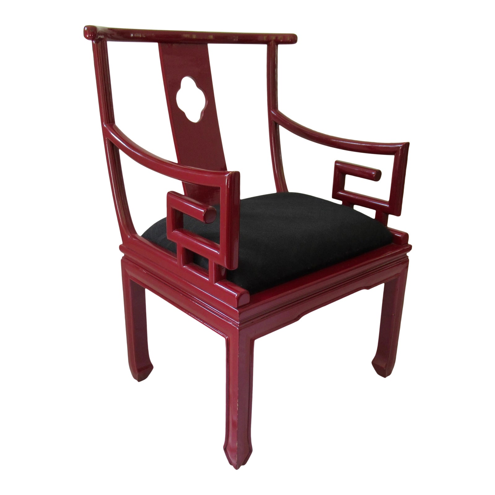 C.1980's High Gloss Candy Apple Red Lacquered Asian Ming-Style Lounge ...