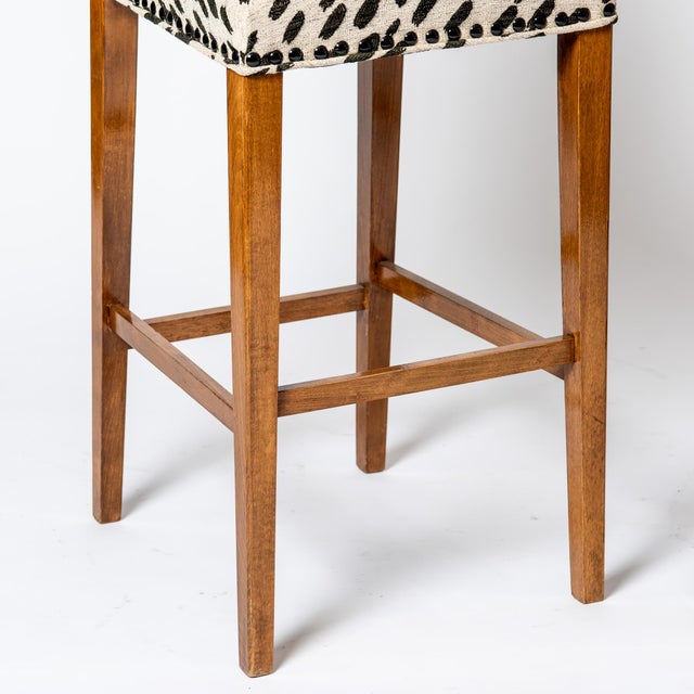 Pair of Modern Snow Leopard Bar Height Stools | Chairish