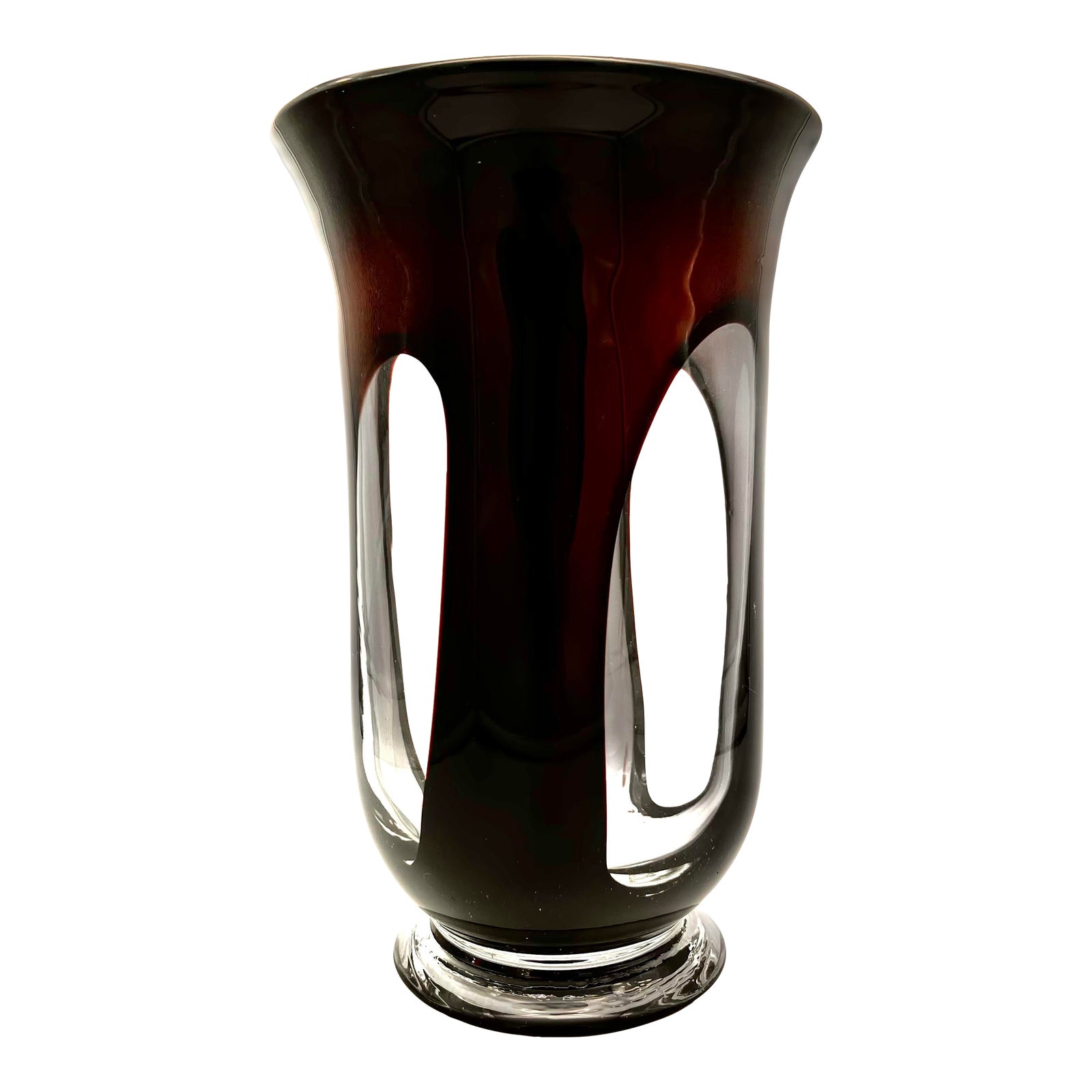 1970’s Large Mid-Century Modern Italian Window Dark Purple Glass Cased ...