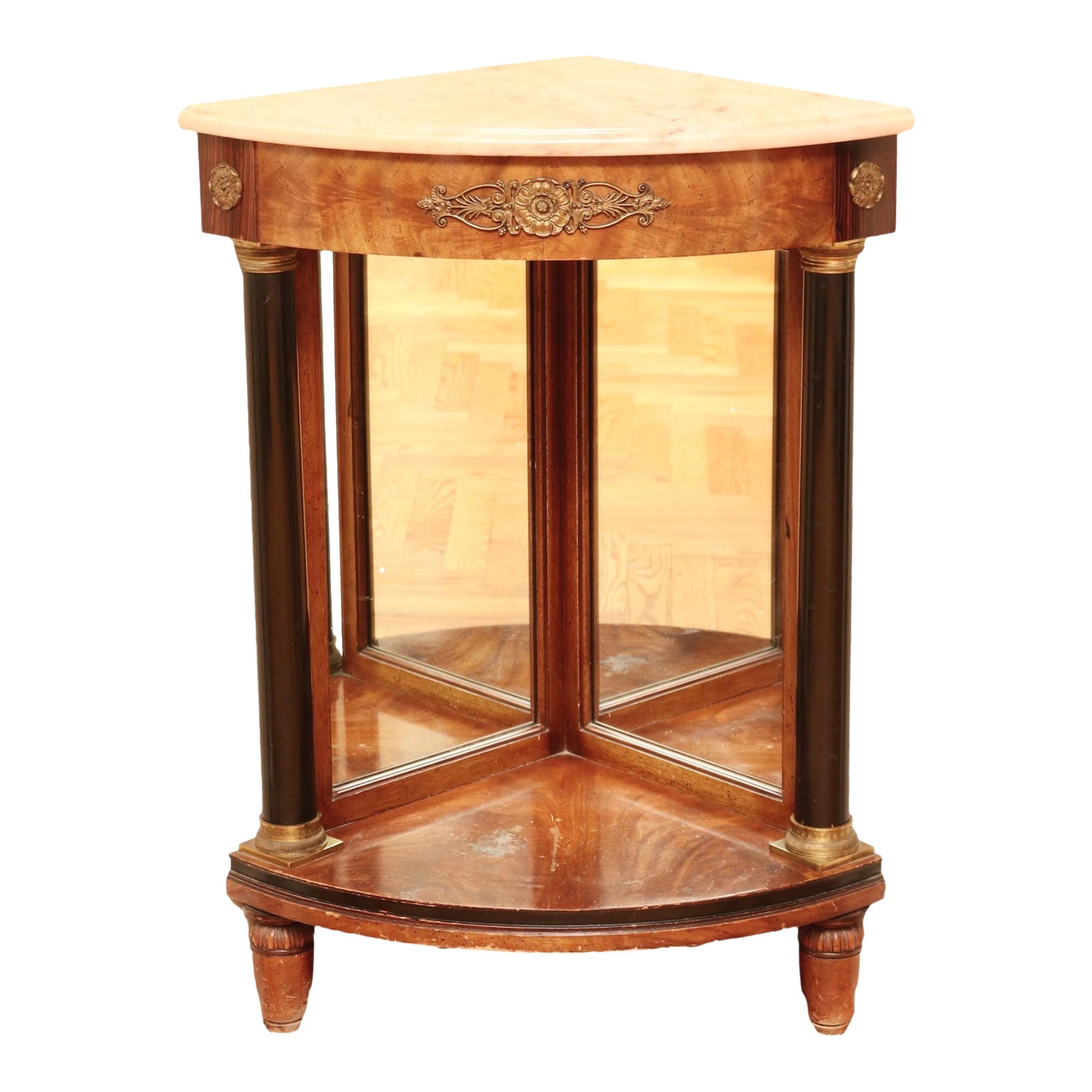 Antique Neoclassical Style Marble Top Corner Table | Chairish