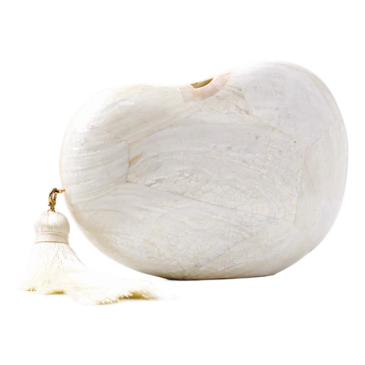 Lucia Bean Minaudiere in White | Chairish